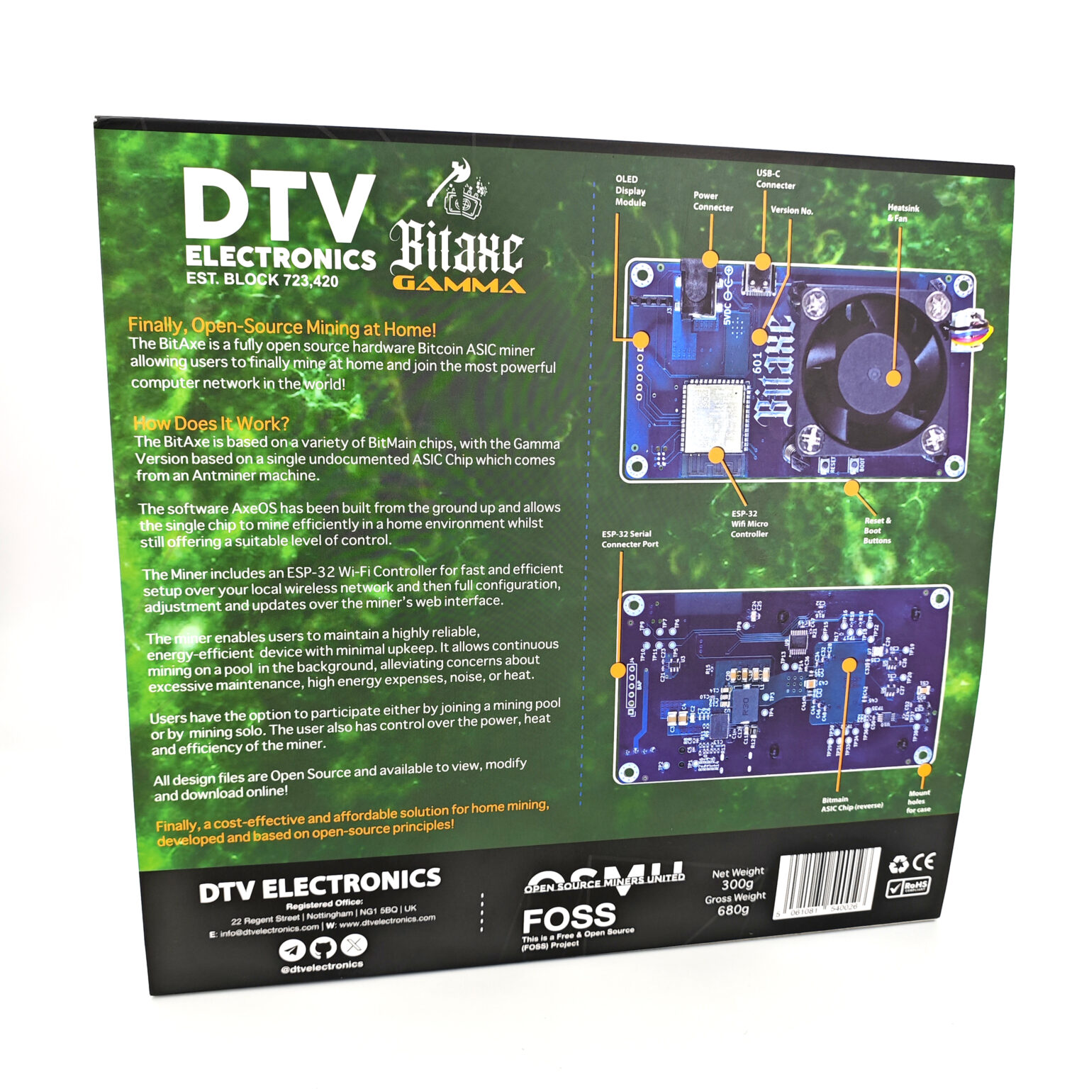 Bitaxe Gamma Retail Edition with Multi-Region PSU and Case - DTV Electronics